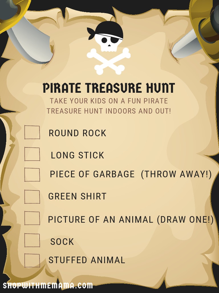 Pirate Treasure Hunt Printable | PDF