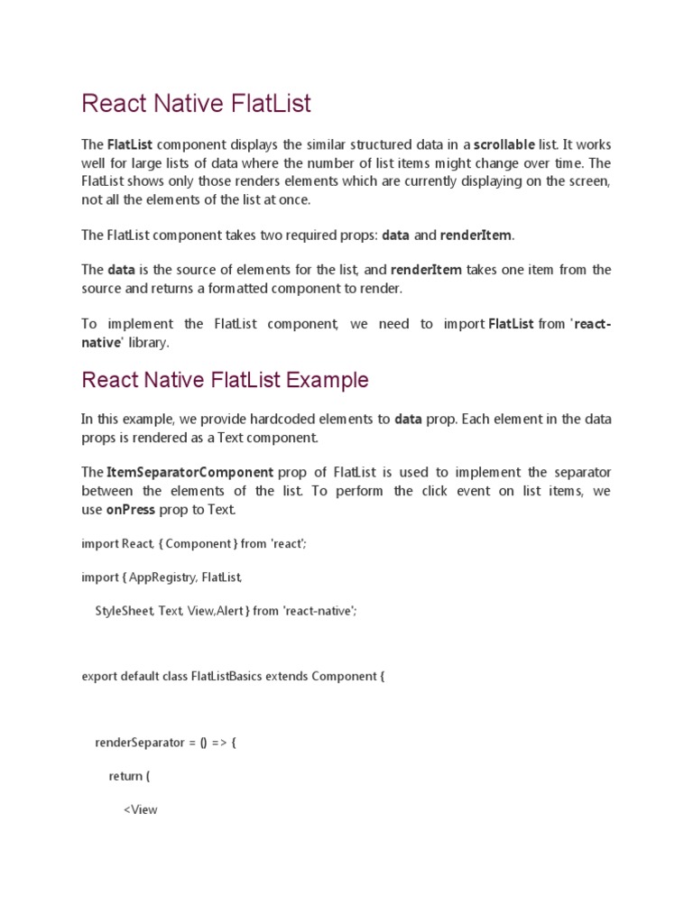 React Native Flatlist Example | PDF | Computer Engineering ...