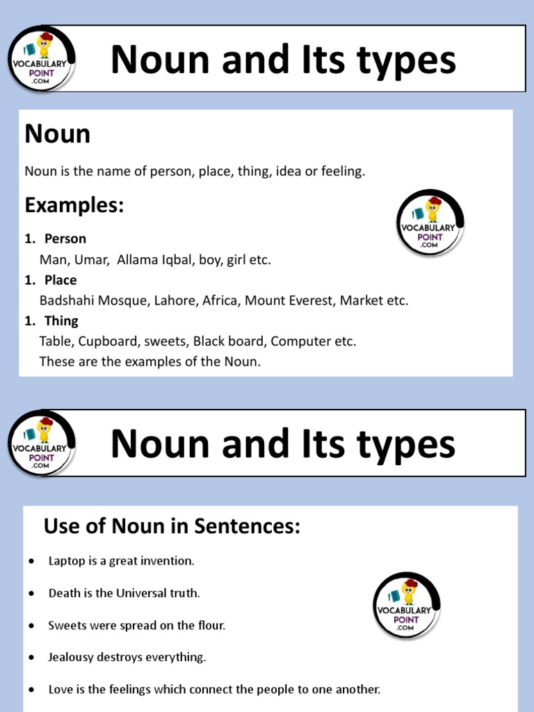 Noun and Its Types With Examples PDF | PDF | Language Arts & Discipline
