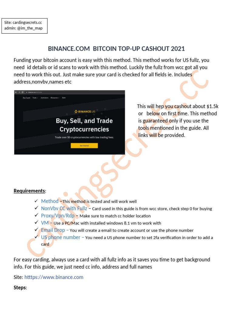 Binance CC To BTC Carding Method | PDF | Bitcoin | Security