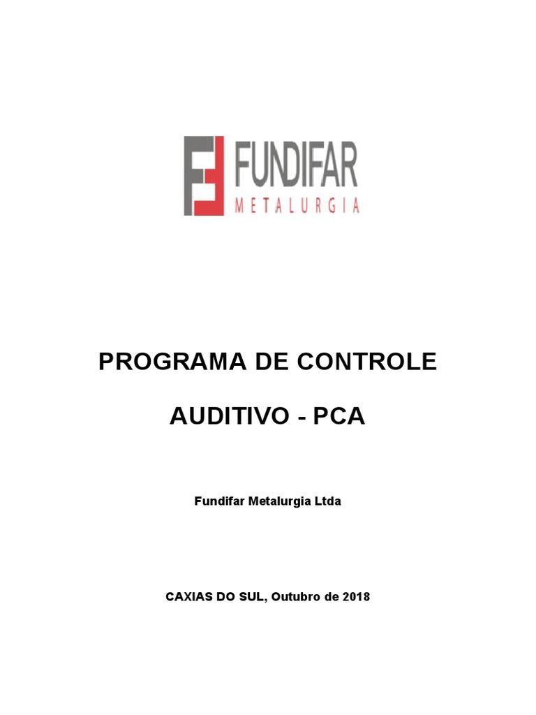 3 - Programa de Controle Auditivo - Pca | PDF | Som | Ciências da Saúde