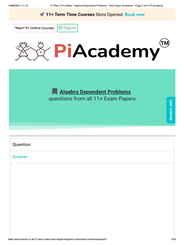 11+ Algebra Past Paper Questions | PDF | Shape | Mathematics