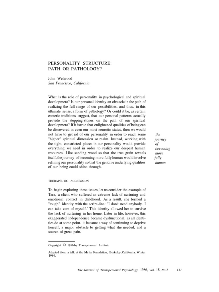 Personality Path or Pathology | PDF | Psychotherapy | Shambhala Buddhism