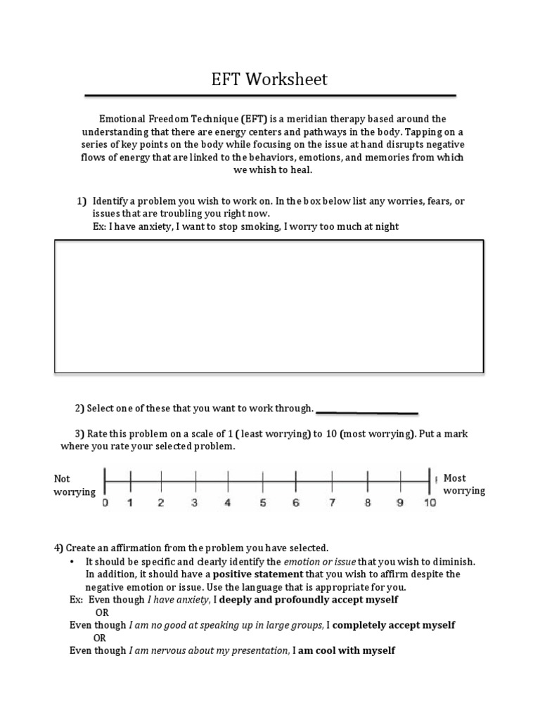 Eft Worksheet | Download Free PDF | Emotions | Anxiety