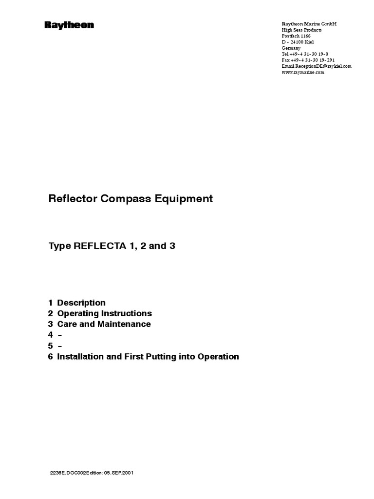 Reflector Compass Equipment: Type REFLECTA 1, 2 and 3 | PDF ...