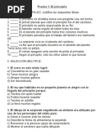Cuestionario Hoja de Respuestas El Princ | PDF | El Principito