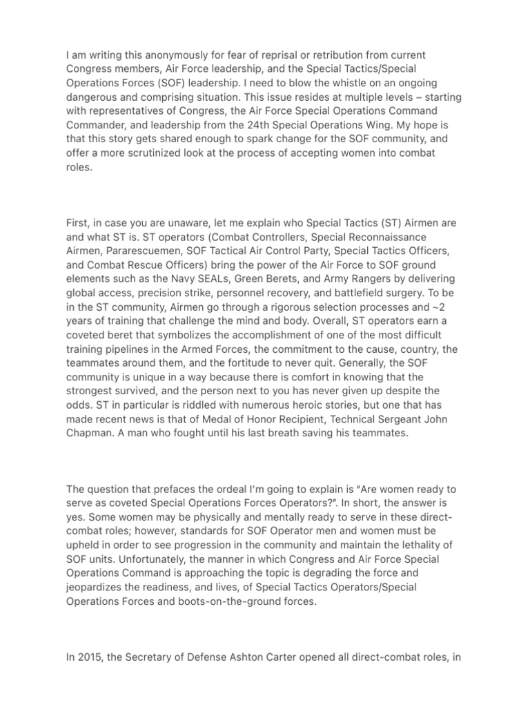 Air Force Anonymous Memo | PDF | Military | Counter Insurgency