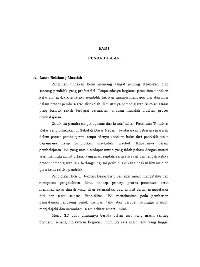 Contoh Proposal PTK SD - 6 | PDF