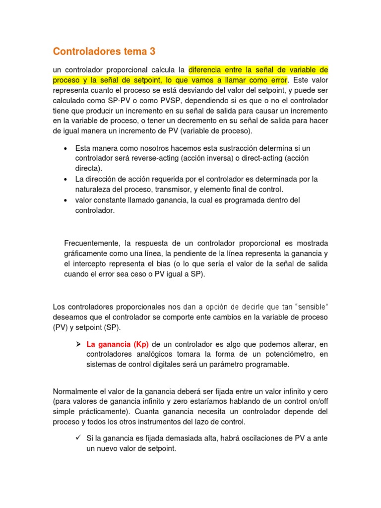 Controladores Tema 3 Instrumentacion y Control | PDF | Sistema de ...