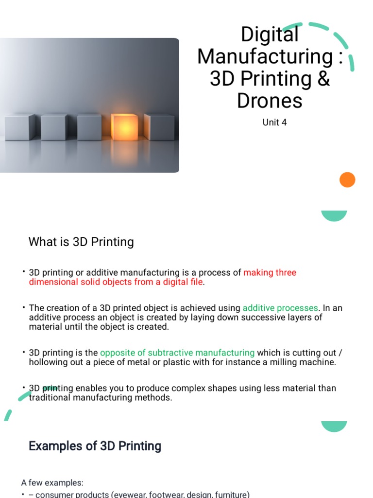 Unit 4 - Digital Manufacturing | PDF | 3 D Printing | Unmanned Aerial ...