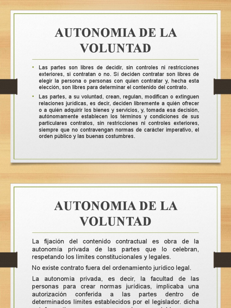 Autonomia de La Voluntad | PDF | Legislación | Principios éticos