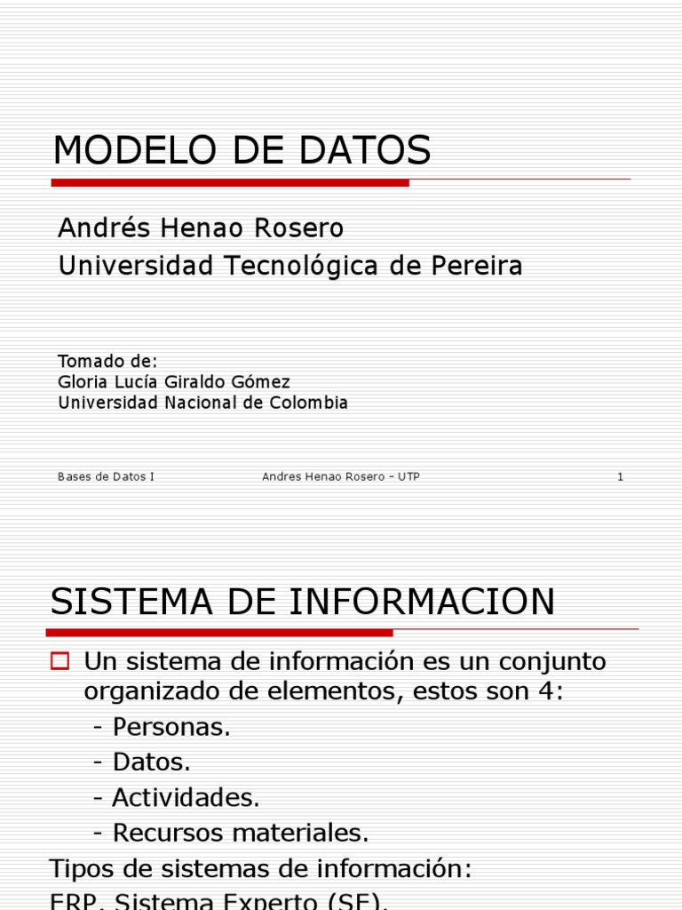 Modelado de Datos | PDF | Bases de datos | Modelo conceptual
