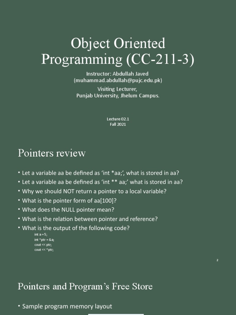 021 Memory Allocation Pdf Pointer Computer Programming Variable Computer Science