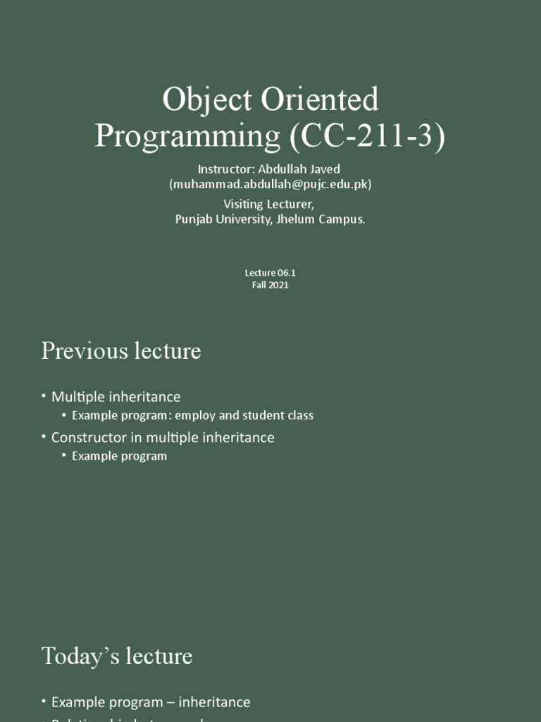 6.1 Composition Aggregation | PDF | Class (Computer Programming ...