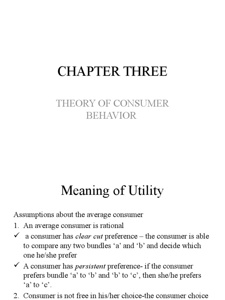 Understanding Consumer Behavior: An Analysis of Utility Theory ...