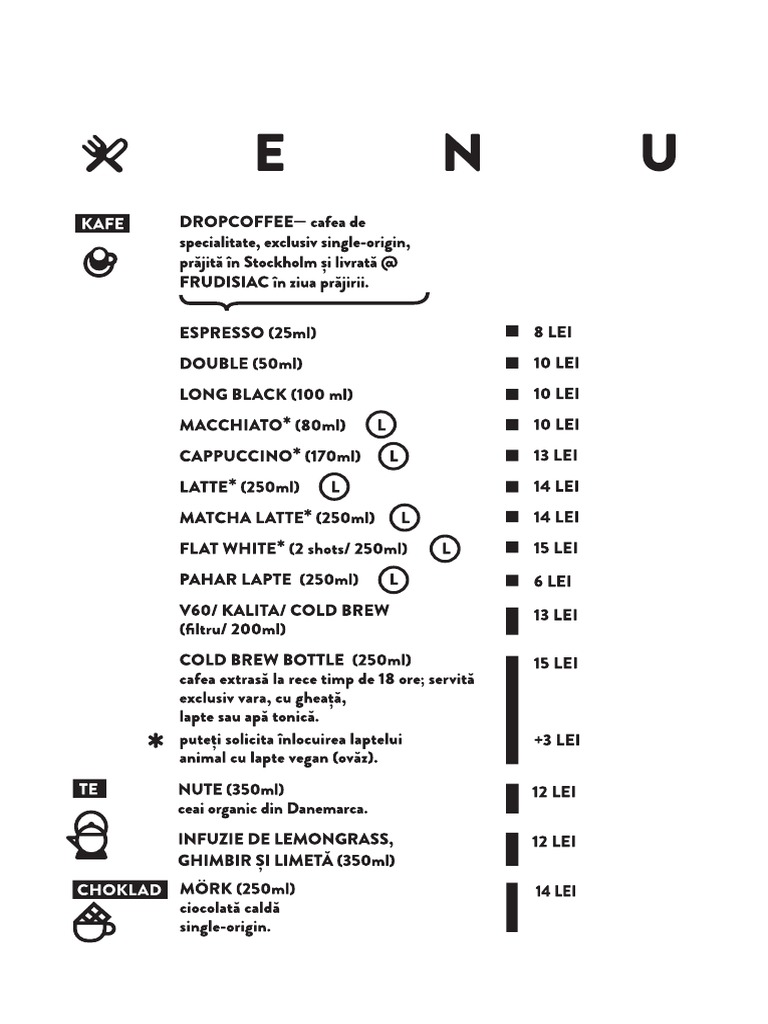 Meniu Frudisiac Bauturi | PDF