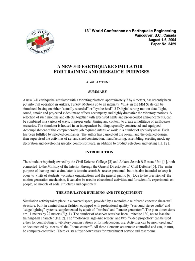 Earthquake Simulator Room | Download Free PDF | Simulation | Earthquakes