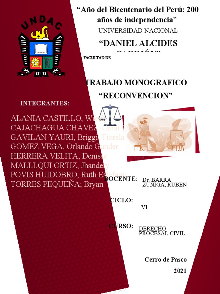 RECONVENCION | PDF | Demanda judicial | Ley procesal