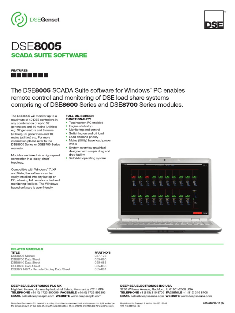 Dse8005 Data Sheet | PDF | Scada | Personal Computers