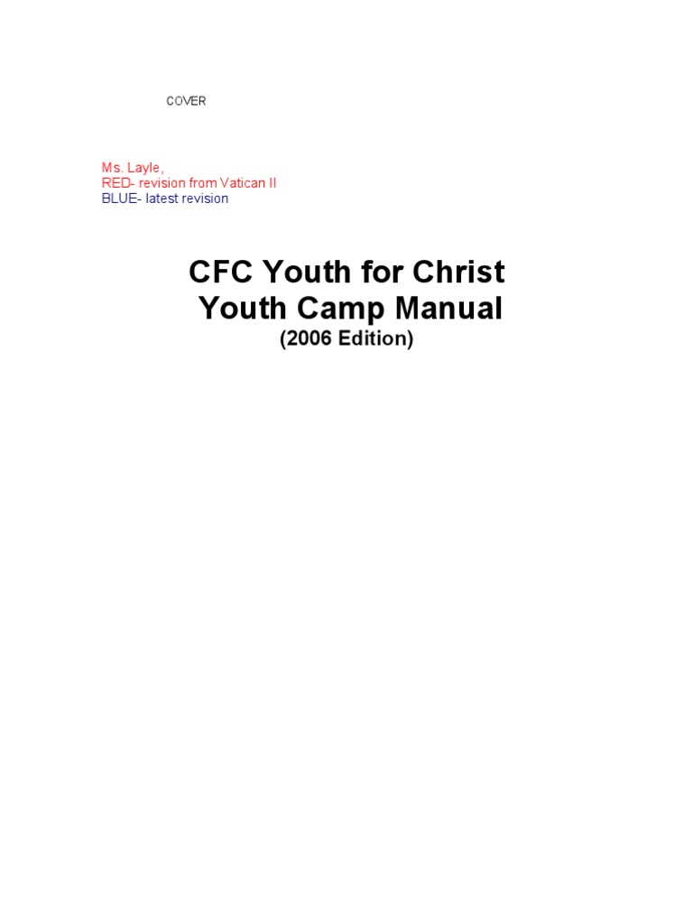 Youth Camp Manual (Final Revision) 2006 | PDF