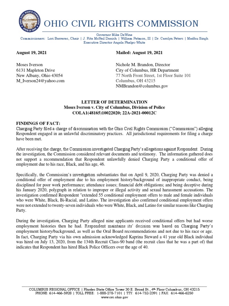 Iverson V CPD | PDF | Equal Employment Opportunity Commission | Lawsuit