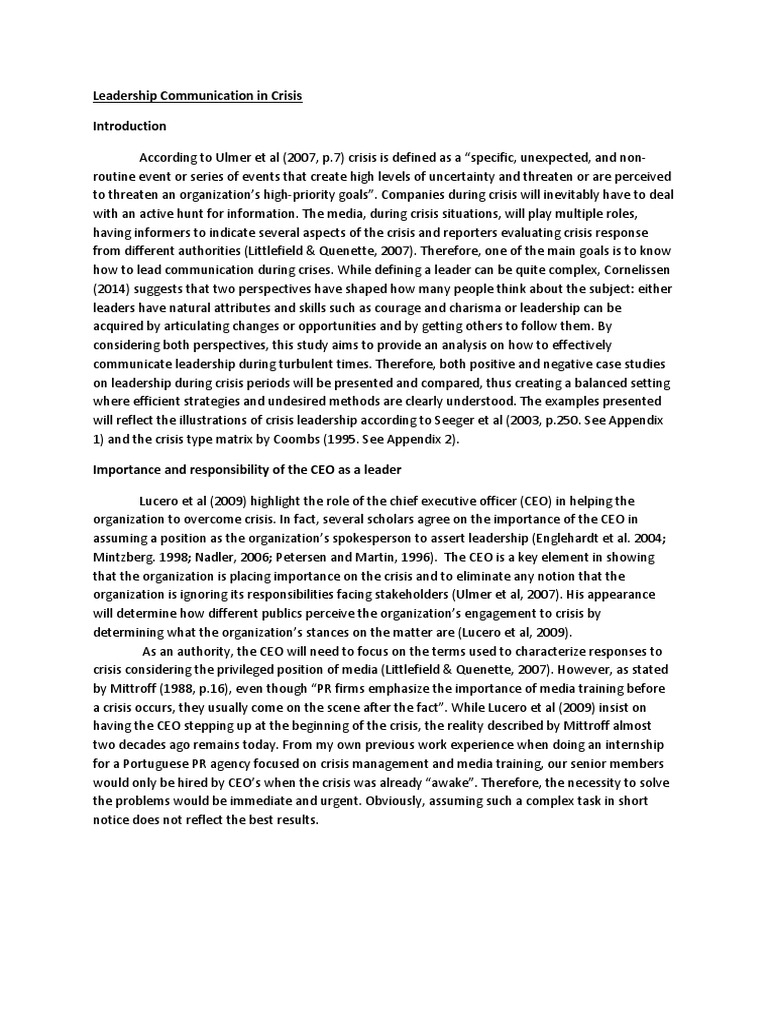 Leadership Communication in Crisis | PDF | Leadership | Business