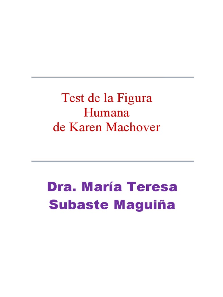 Test de La Figura Humana de Karen Machover | Descargar gratis PDF ...
