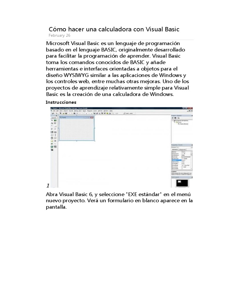 Cómo Hacer Una Calculadora Con Visual Basic | PDF | Básico | Calculadora
