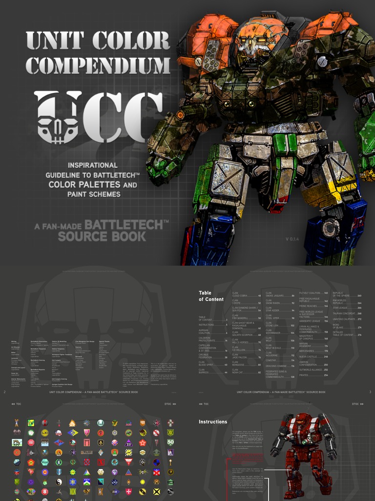 Unit Color Compendium 1801 Double Pages | PDF | Battle Tech | Gaming