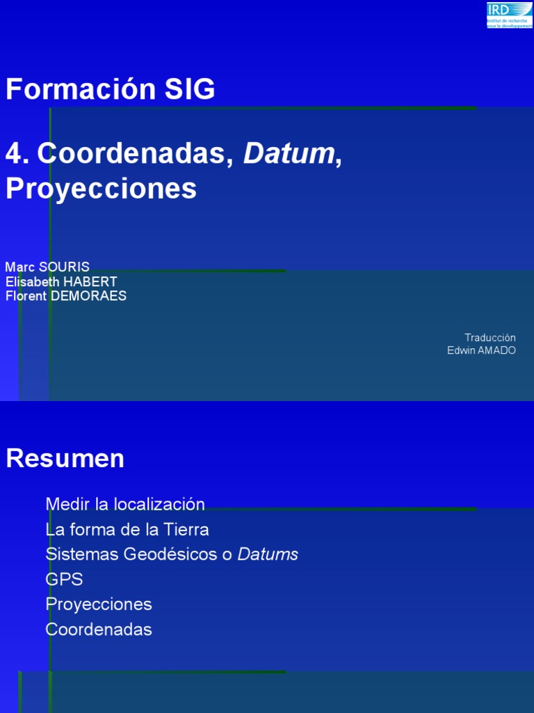 00011-Datum y Proyecciones | PDF | Geodesia | Sistema de Posicionamiento Global