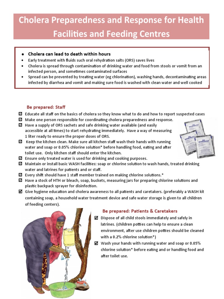Cholera Preparedness and Response For Health Facilities and Feeding ...