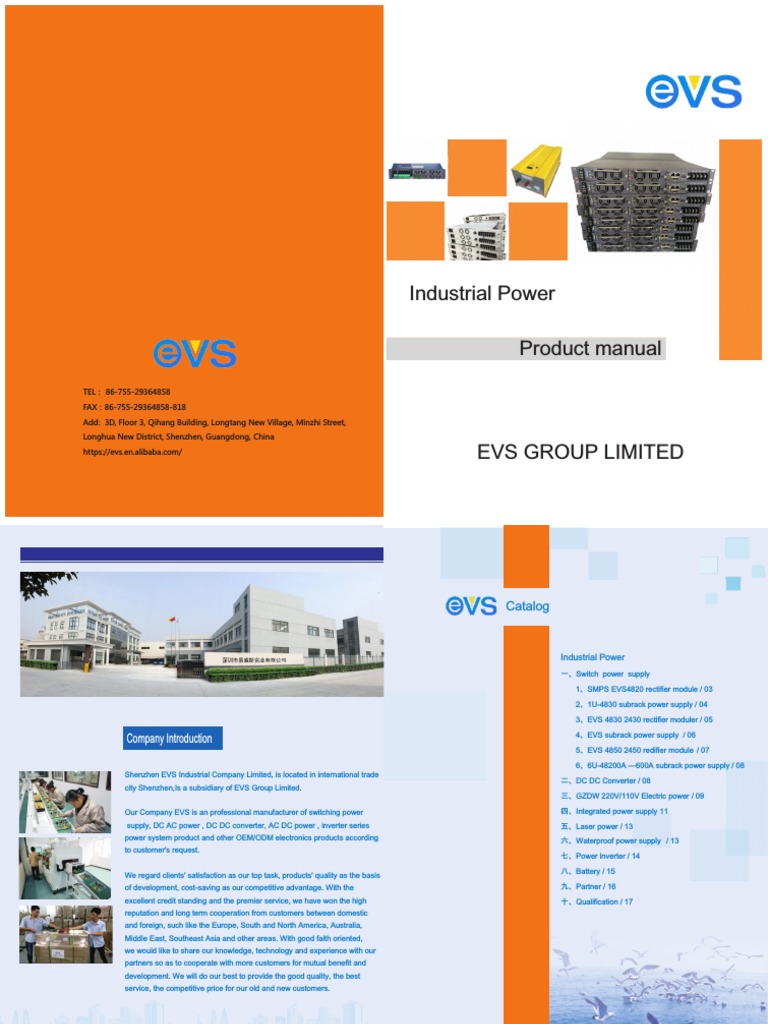 EVS Power Brochure | PDF | Power Supply | Rectifier