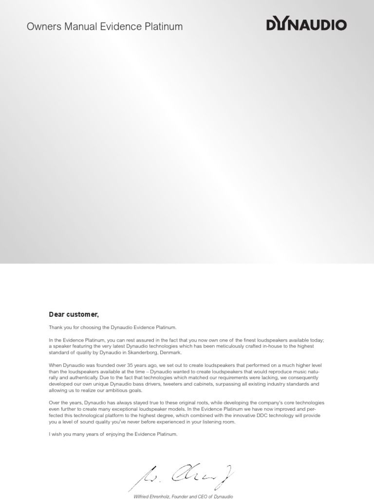Dyn Manual Eviplatinum | PDF | Loudspeaker | Amplifier