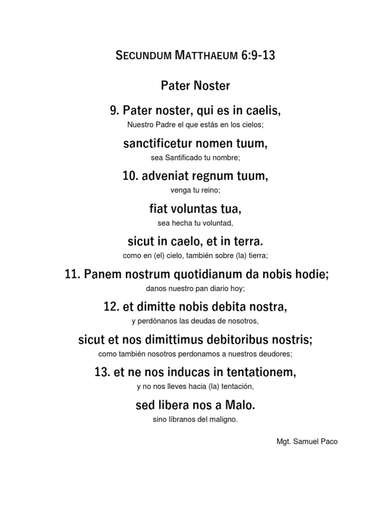 Mateo 6,9-13 | PDF