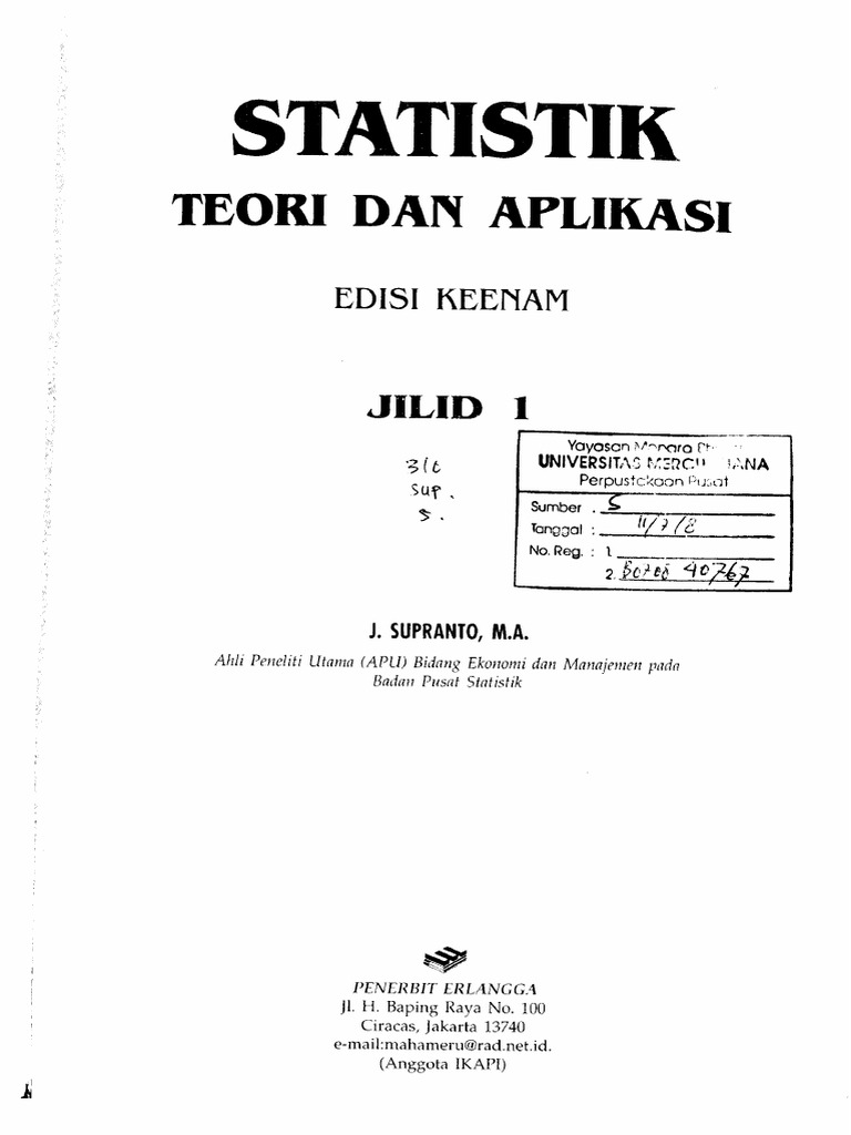 Statistik - Teori Dan Aplikasi | PDF