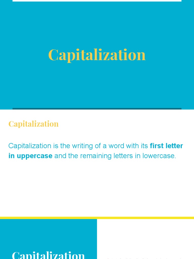 Capitalization | PDF | Letter Case | Language Mechanics