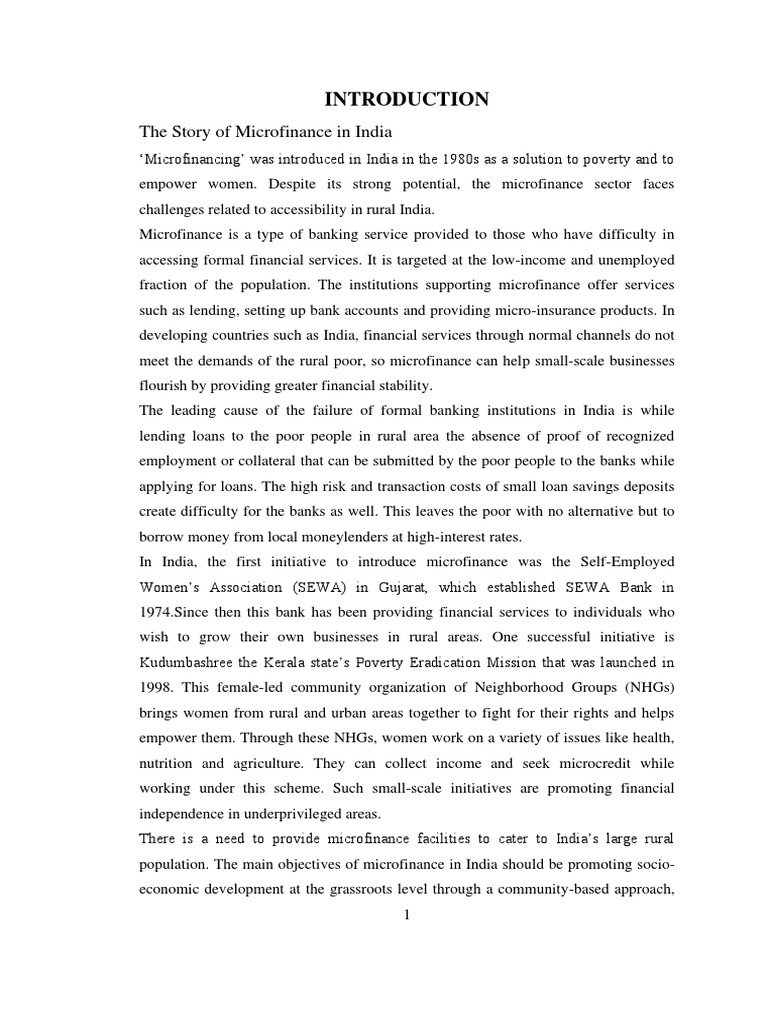 A Study On Customer On Perception On Microfinance | PDF | Microfinance ...