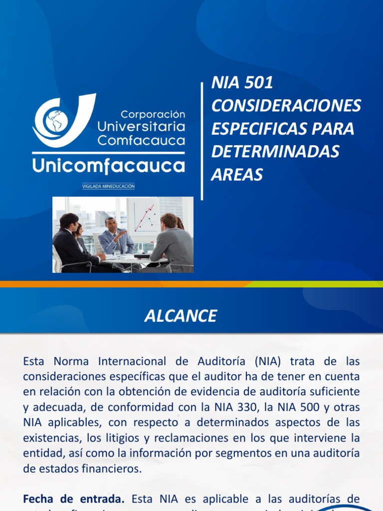 NIA 501 y NIA 540 | PDF | Contralor | Auditoría