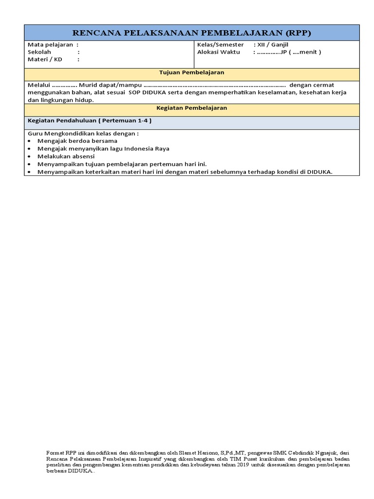 Dokumen III RPP | PDF | Karier & Perkembangan
