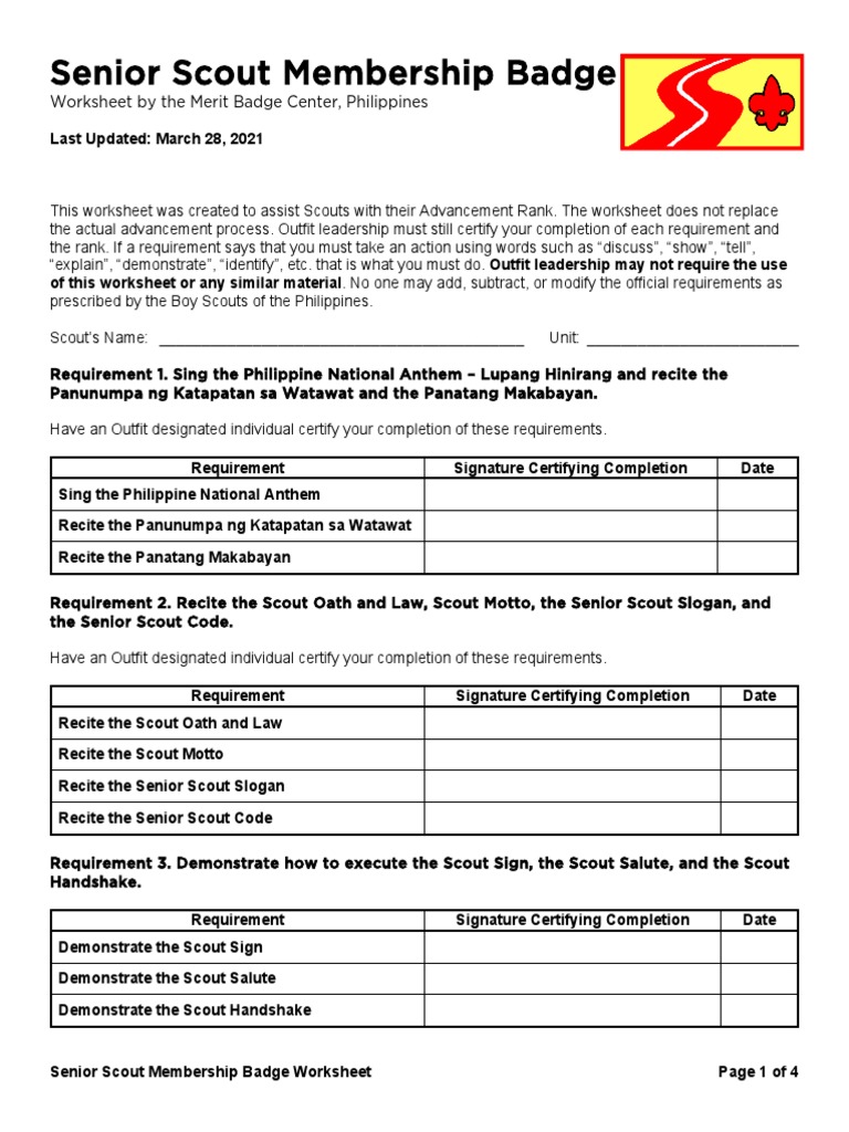 Senior Scout Membership Badge | Download Free PDF | Scouting | Youth ...