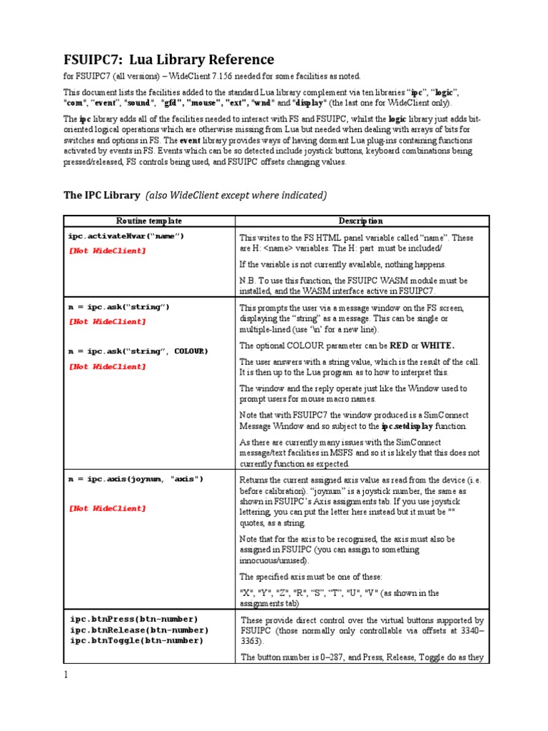 Fsuipc Lua Library Pdf Integer Computer Science String Computer Science