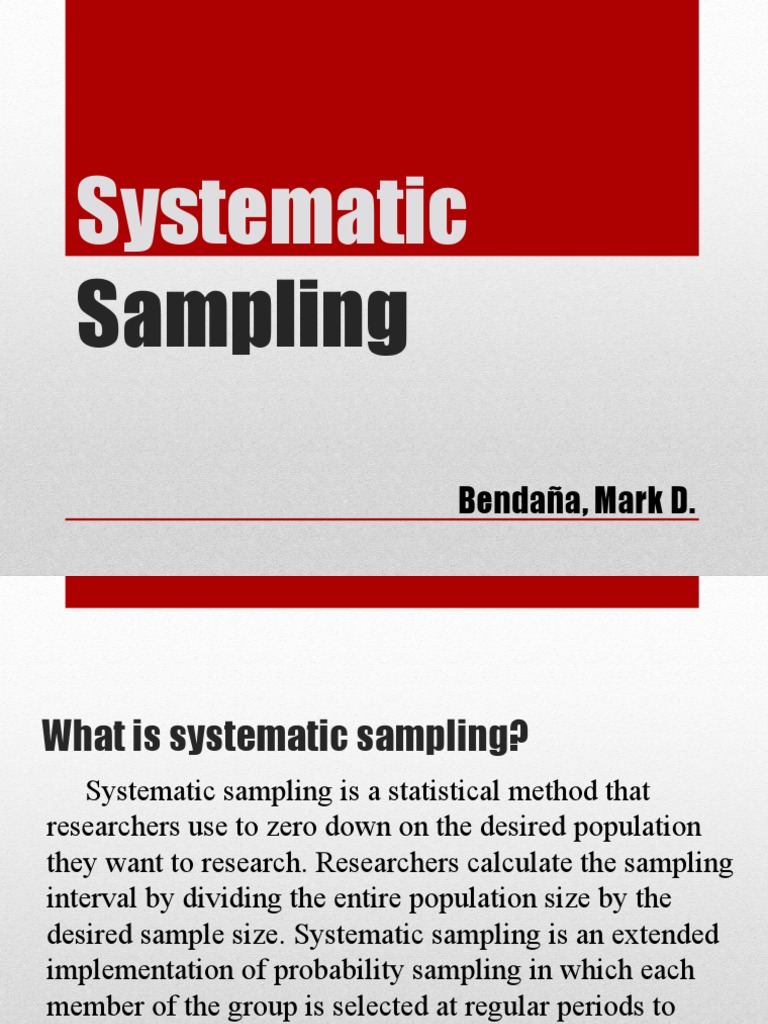 Systematic Sampling | PDF | Sampling (Statistics) | Sample Size ...