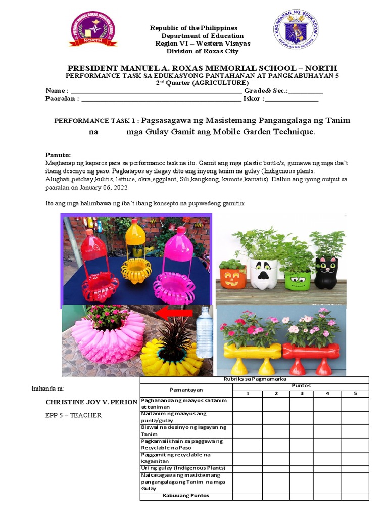 EPP Performance Task in Agriculture M2 - Q2 - Final | PDF