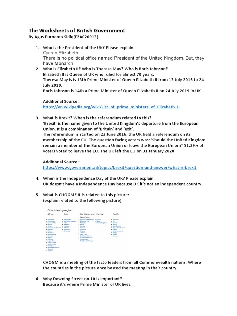 Overview of the British Government | PDF | Brexit | United Kingdom