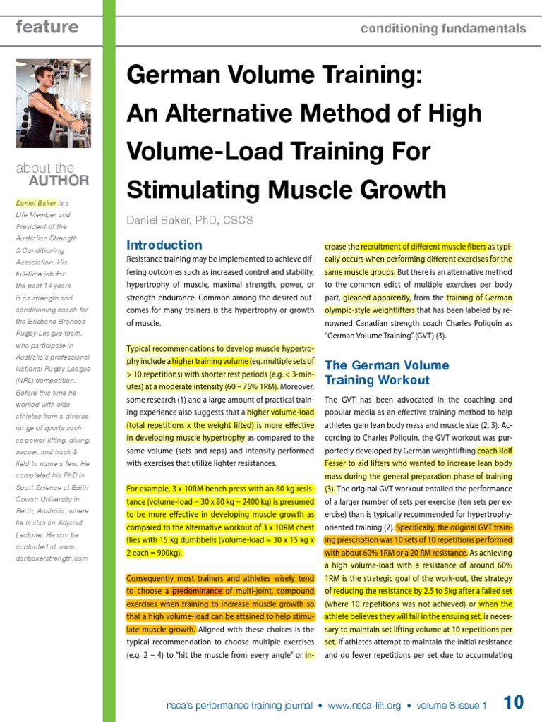 GVT: German Volume Training Fundamentals | PDF | Strength Training ...