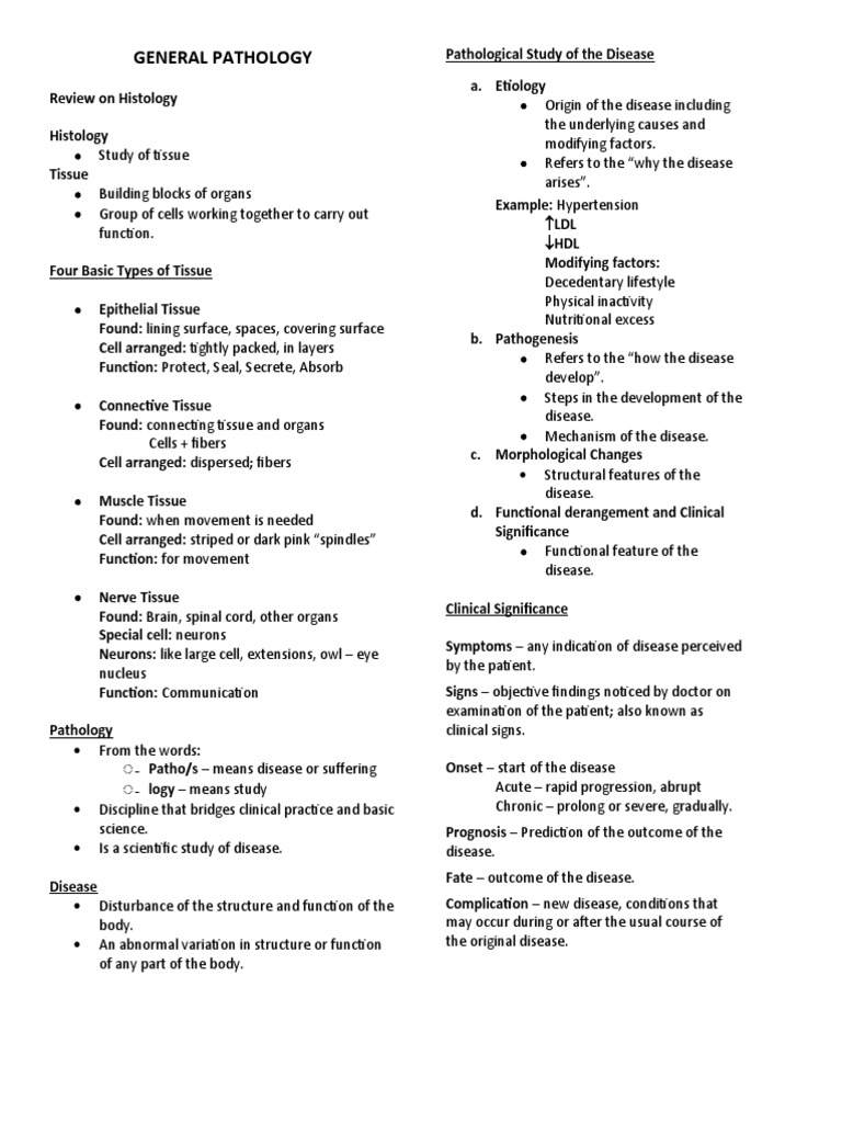 2 General-Pathology | PDF | Pathology | Tissue (Biology)