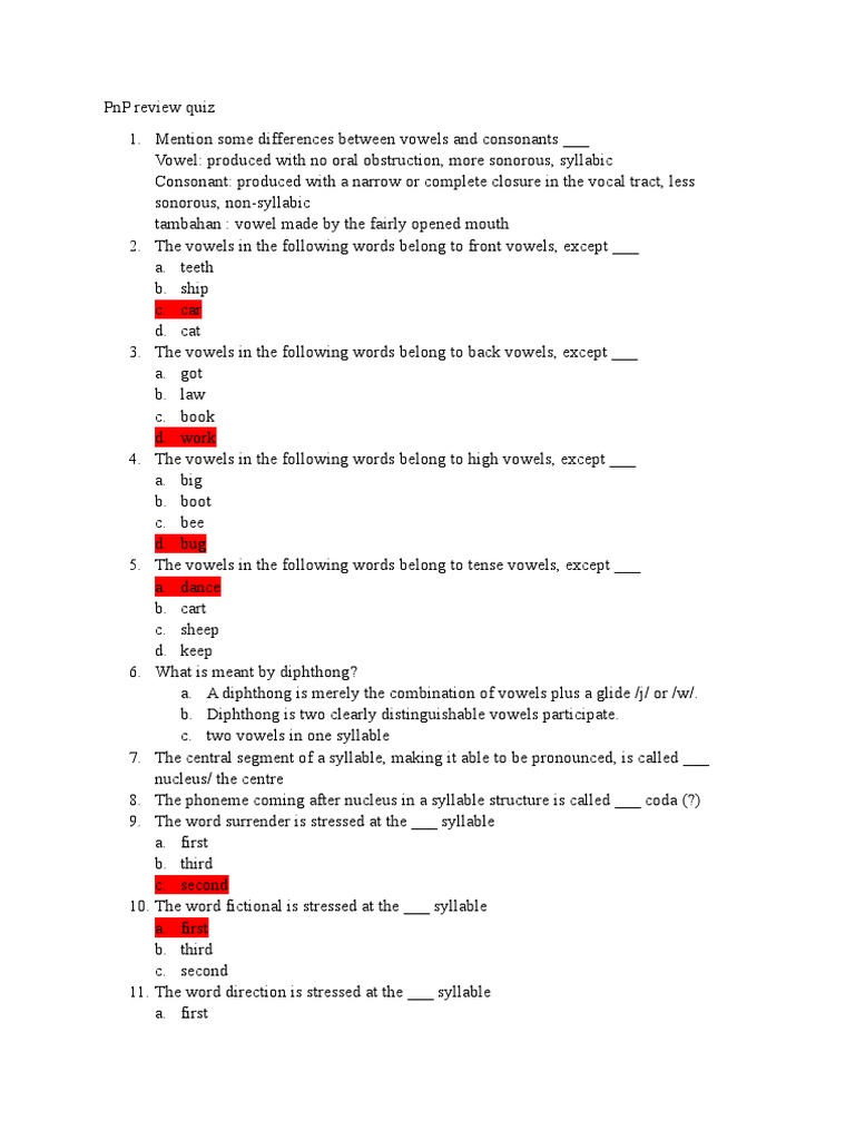 PNP Review Quiz | PDF