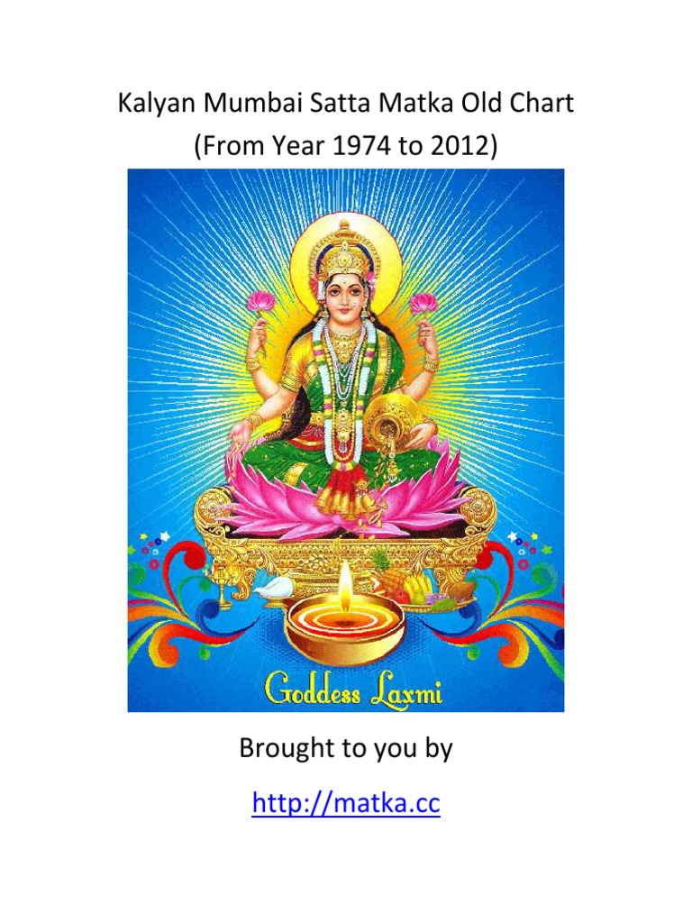 Kalyan Mumbai Satta Matka Old Chart (From Year 1974 To 2012) | PDF ...