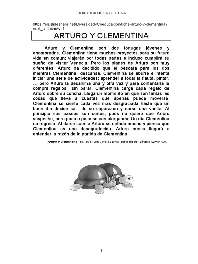 Actividades Del Cuento Arturo y Clementina (Genero) | PDF