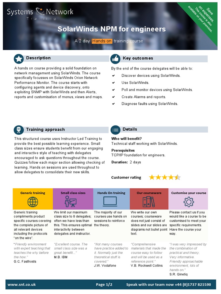 Solarwinds NPM For Engineers | PDF | Computing | Internet Architecture